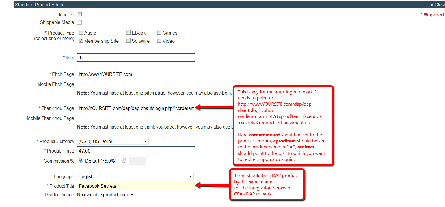 Clickbank Auto Login DAP Documentation